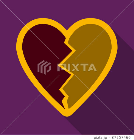 Flat icon with shadow broken heartのイラスト素材 [37257466] - PIXTA