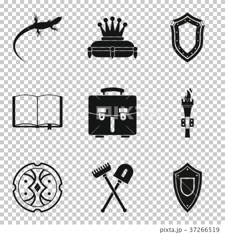 Olden time icons set, simple style - Stock Illustration [37266519] - PIXTA