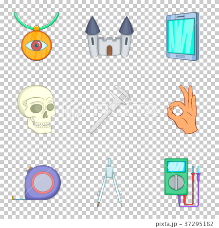 Ancient artifact icons set, cartoon style-插圖素材 [37295182] - PIXTA圖庫