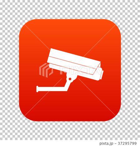 Surveillance camera icon digital red - Stock Illustration [37295799 ...