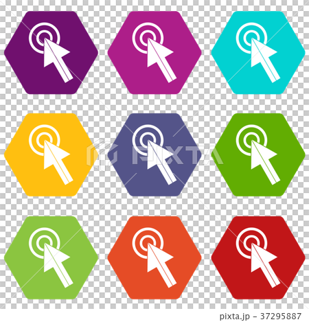 Click icon set color hexahedron - Stock Illustration [37295887] - PIXTA