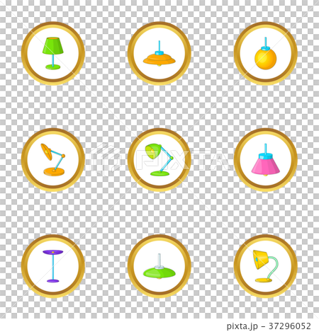 Lighting fixture icons set, cartoon style - Stock Illustration ...