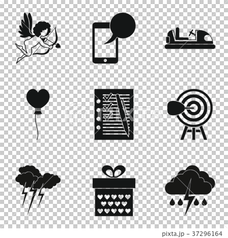 Exactly in the target icons set, simple style - Stock Illustration ...