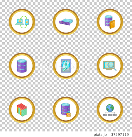 Data mining icons set, cartoon style - Stock Illustration [37297119 ...