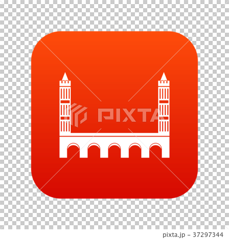 Bridge icon digital red - Stock Illustration [37297344] - PIXTA