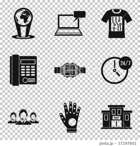 Modern technology icon set, simple style - Stock Illustration [37297601 ...