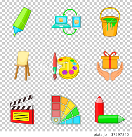 Craftsmanship icons set, cartoon style - Stock Illustration [37297840 ...