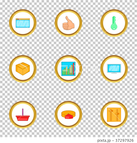 Browser settings icons set, cartoon style - Stock Illustration ...