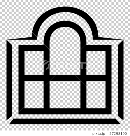 Beautiful window frame icon, simple black style - Stock Illustration ...
