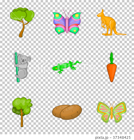Hidden life icons set, cartoon style - Stock Illustration [37348425 ...