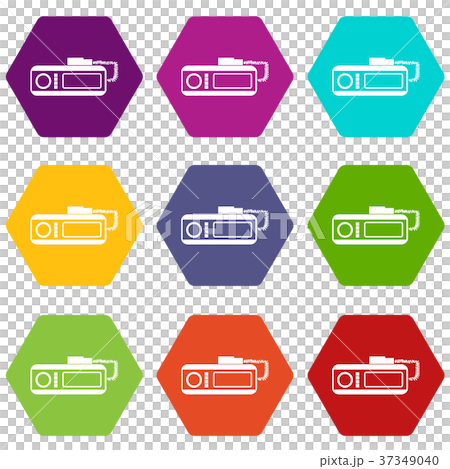Radio taxi icon set color hexahedron-插圖素材 [37349040] - PIXTA圖庫