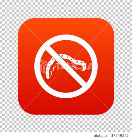 No caterpillar sign icon digital red - Stock Illustration [37349292 ...