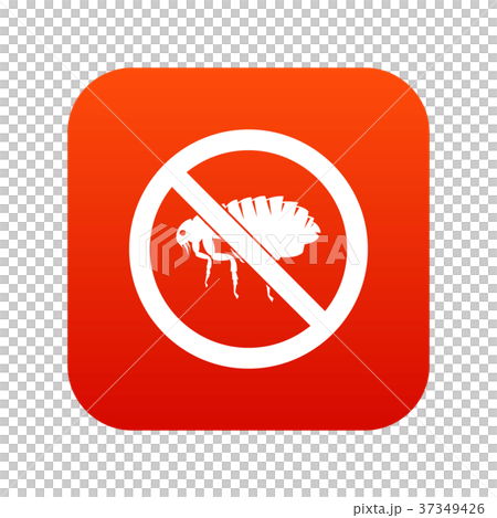 No flea sign icon digital red - Stock Illustration [37349426] - PIXTA