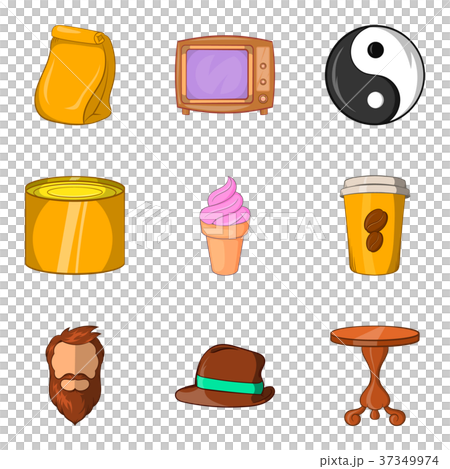 Old fashion icon set, cartoon style - Stock Illustration [37349974] - PIXTA