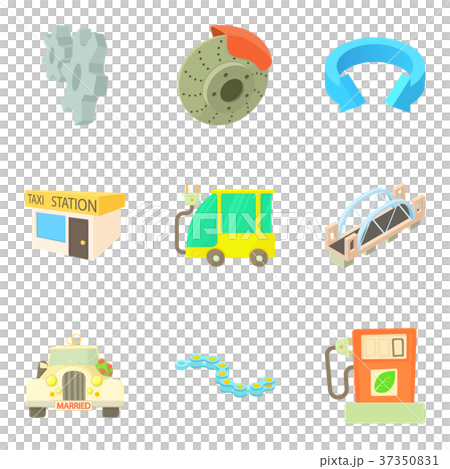 Clean fuel icons set, cartoon style - Stock Illustration [37350831] - PIXTA