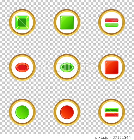 Red and green switch icons set, cartoon style - Stock Illustration ...