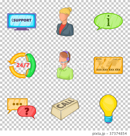 Help desk icons set, cartoon style - Stock Illustration [37374854] - PIXTA