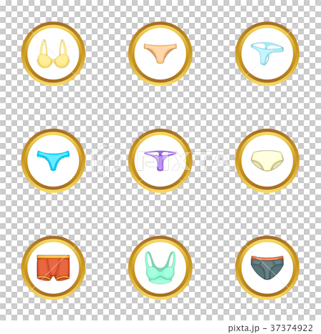 Underclothes icons set, cartoon style - Stock Illustration [37374922 ...