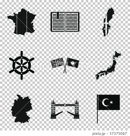 Mainland icons set, simple style - Stock Illustration [37375087] - PIXTA