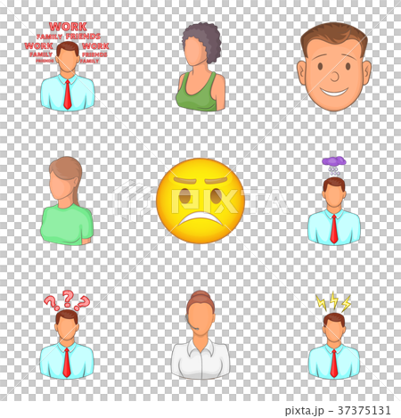 Personification icons set, cartoon style - Stock Illustration [37375131 ...