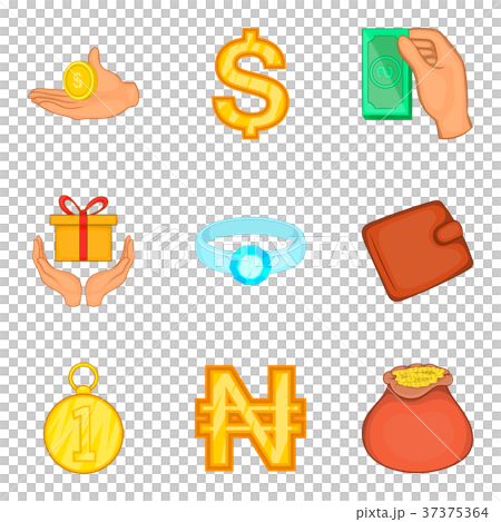 Money offering icons set, cartoon style - Stock Illustration [37375364 ...