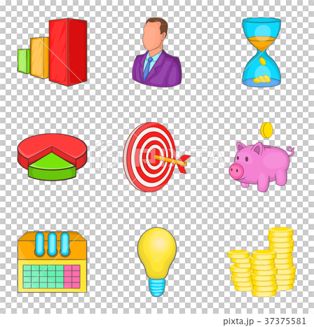 Subdivision icons set, cartoon style - Stock Illustration [37375581 ...
