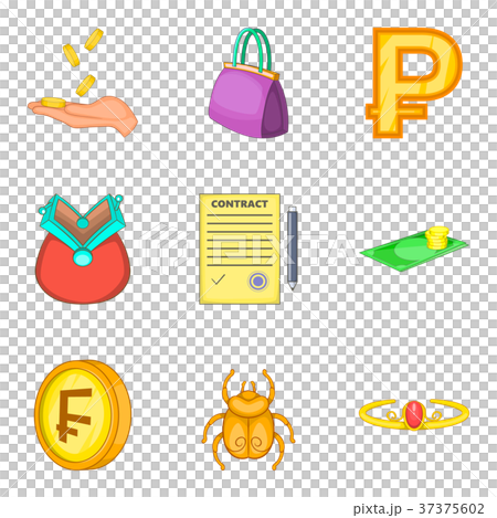 Fortune icons set, cartoon style - Stock Illustration [37375602] - PIXTA