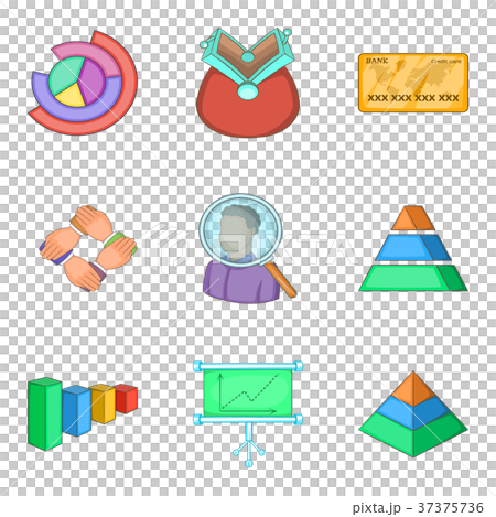 Development of plan icons set, cartoon style - Stock Illustration ...