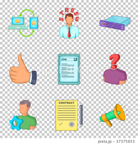 Colloquium icons set, cartoon style-插圖素材 [37375853] - PIXTA圖庫