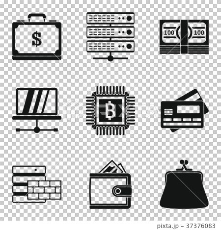Computer business icons set, simple style - Stock Illustration ...