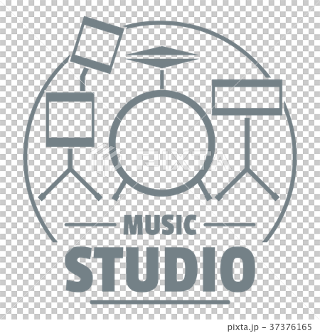 Drum kit logo, simple gray style - Stock Illustration [37376165] - PIXTA