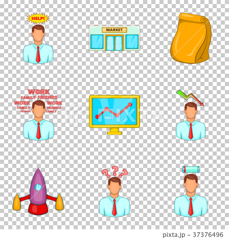 Breadwinner icons set, cartoon style - Stock Illustration [37376496 ...