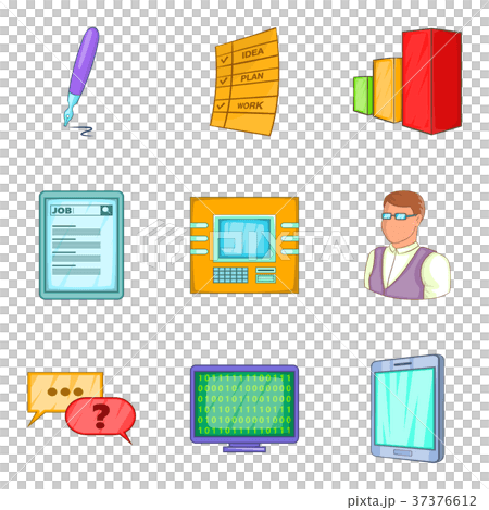 Implementer icons set, cartoon style - Stock Illustration [37376612 ...