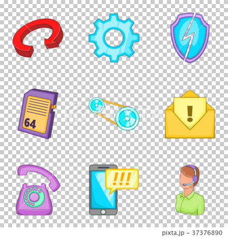 Financial aid icons set, cartoon style - Stock Illustration [37376890 ...