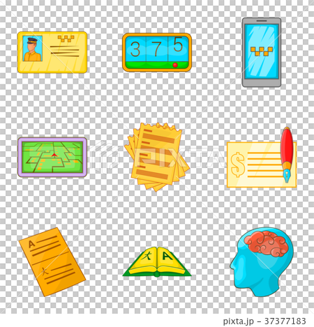 Enumeration icons set, cartoon style - Stock Illustration [37377183 ...