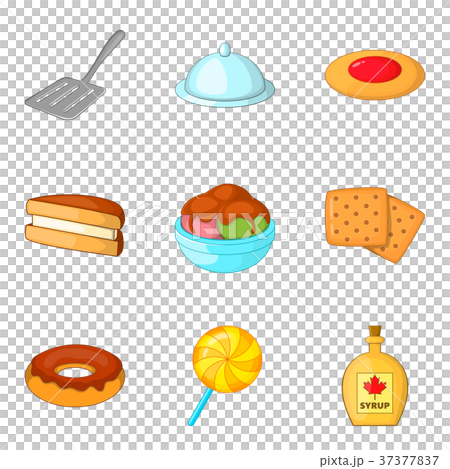 Fritter icons set, cartoon style - Stock Illustration [37377837] - PIXTA