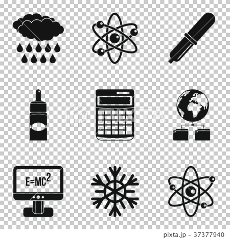 Physical phenomenon icons set, simple style - Stock Illustration ...