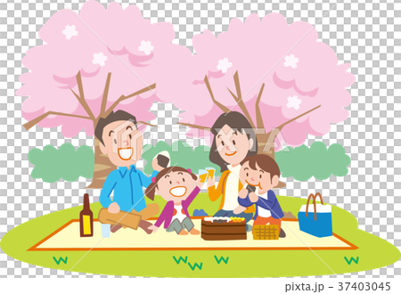 Hanami family 01 - Stock Illustration [37403045] - PIXTA