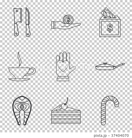 Tucker icons set, outline style - Stock Illustration [37404070] - PIXTA