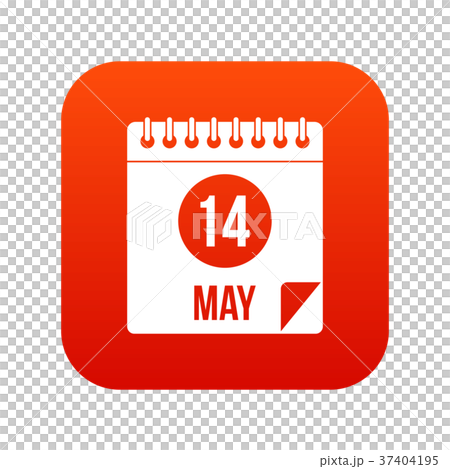 Spiral calendar page 14th of May icon digital red - Stock Illustration ...