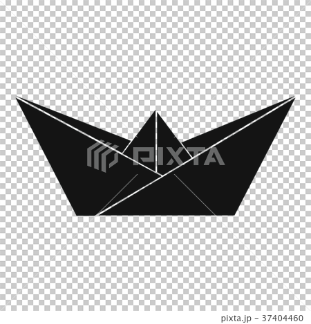 Origami boat icon, simple black style - Stock Illustration [37404460 ...