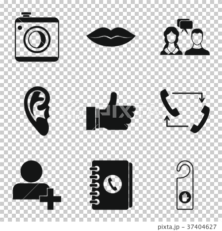 Call recording icons set, simple style - Stock Illustration [37404627 ...