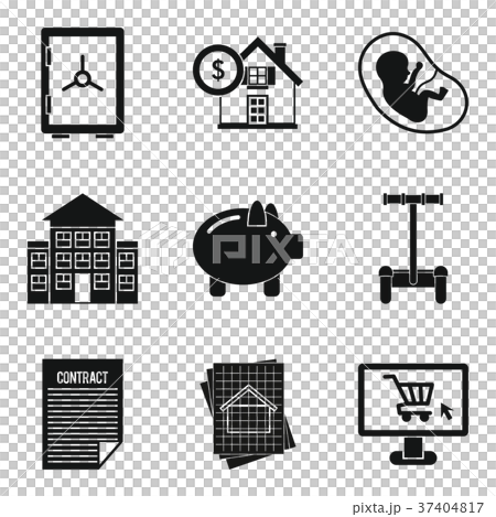 Balance in hand icons set, simple style - Stock Illustration [37404817 ...