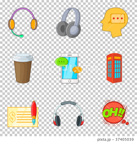 Distraction from work icons set, cartoon style - Stock Illustration ...