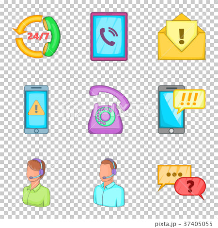 Hotline icons set, cartoon style - Stock Illustration [37405055] - PIXTA