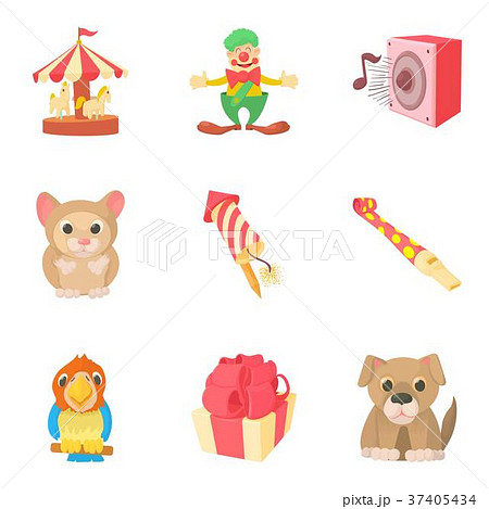 Jamboree icons set, cartoon styleのイラスト素材 [37405434] - PIXTA
