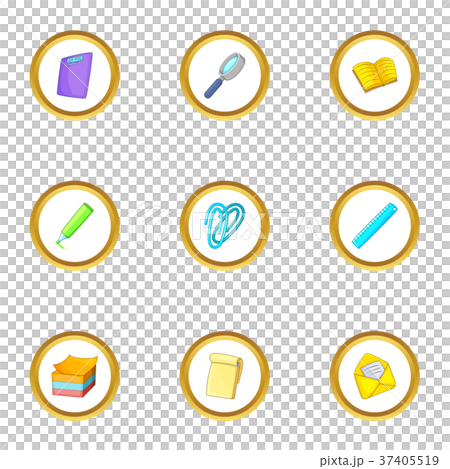 Office tools icons set, cartoon style - Stock Illustration [37405519 ...