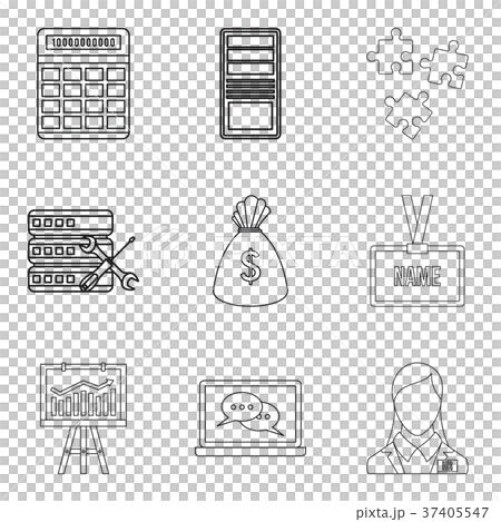 High price icons set, outline style - Stock Illustration [37405547] - PIXTA