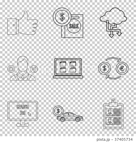 Low price icons set, outline style - Stock Illustration [37405734] - PIXTA
