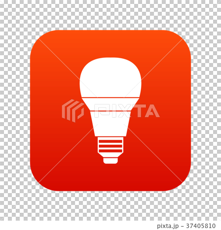 Glowing LED bulb icon digital red - Stock Illustration [37405810] - PIXTA